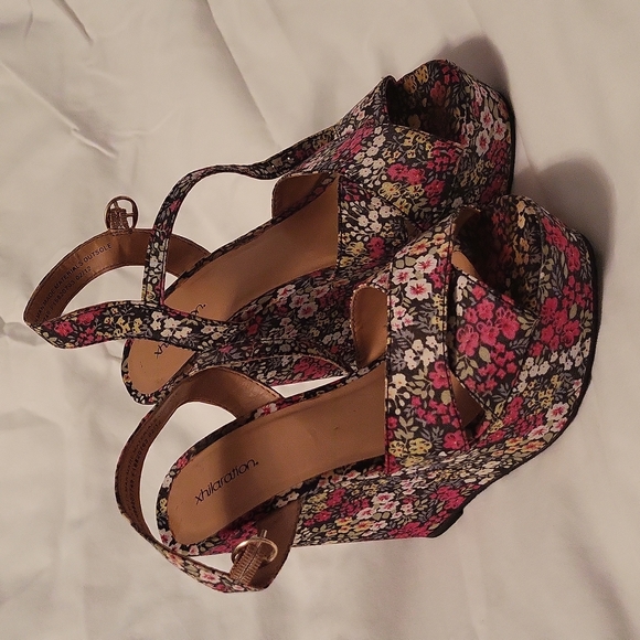 Xhilaration | Shoes | 75 Floral Print Wedge Heel Sandals | Poshmark